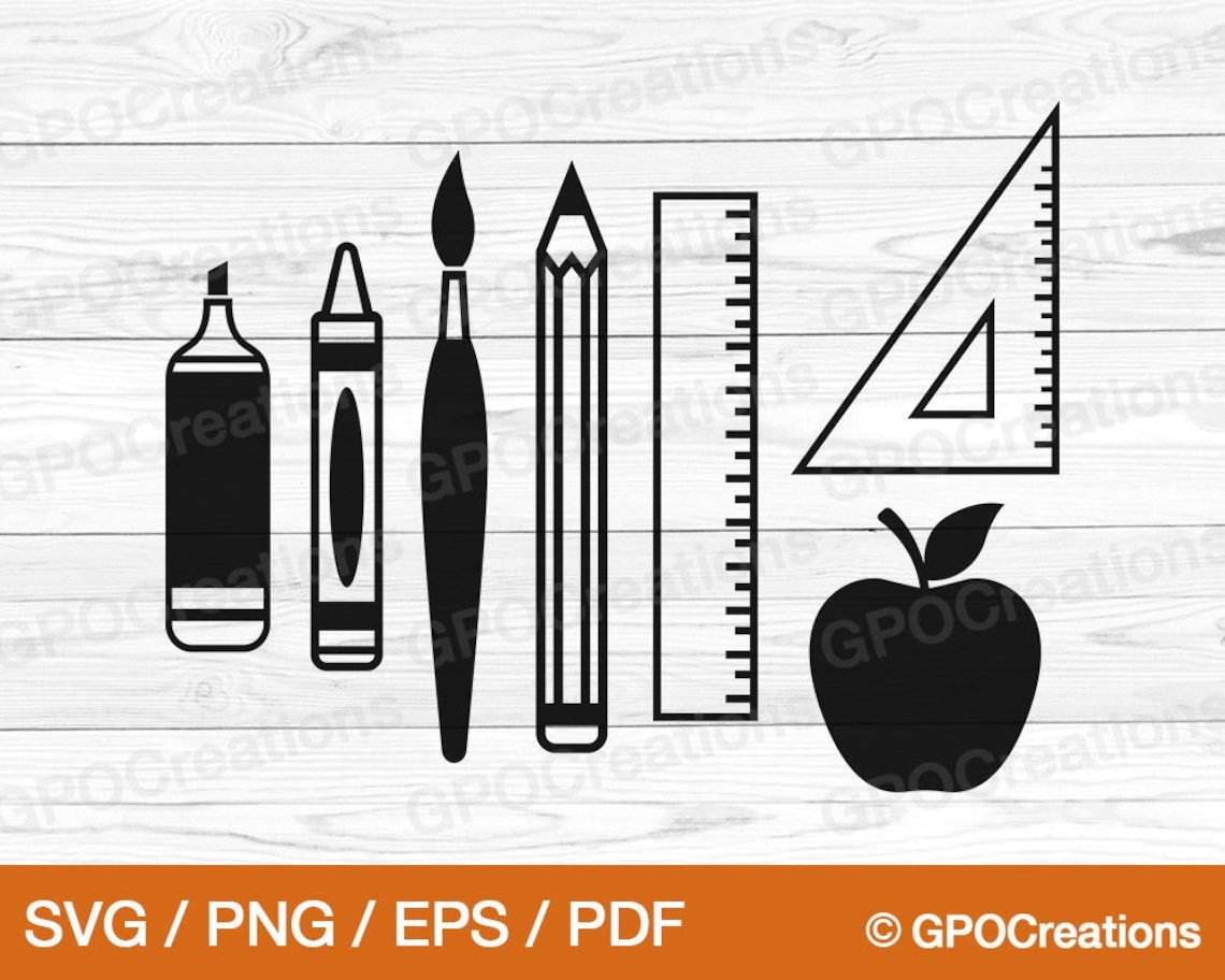 School SVG, School Supplies SVG, Teacher SVG, School Supplies Clipart ...
