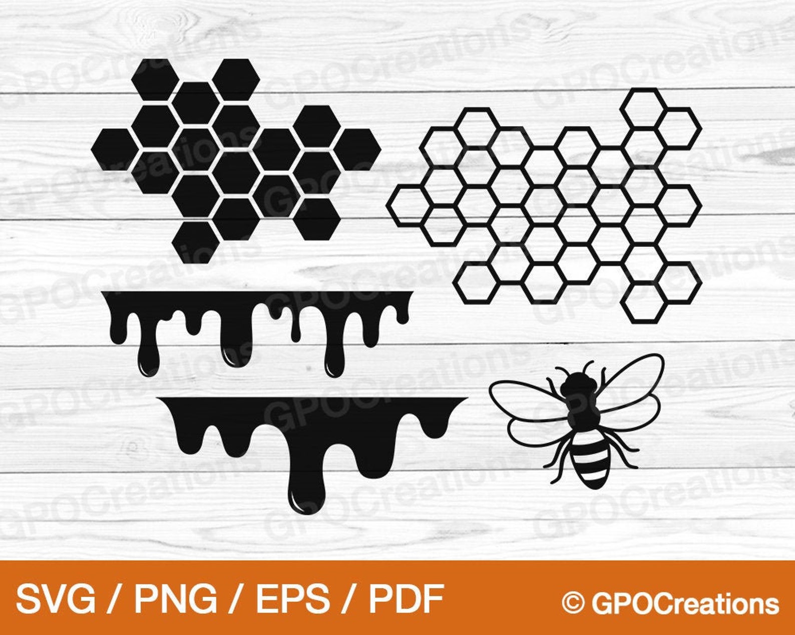 Honey SVG Honey Bee SVG Honeycomb SVG Honey Drips Svg | Etsy