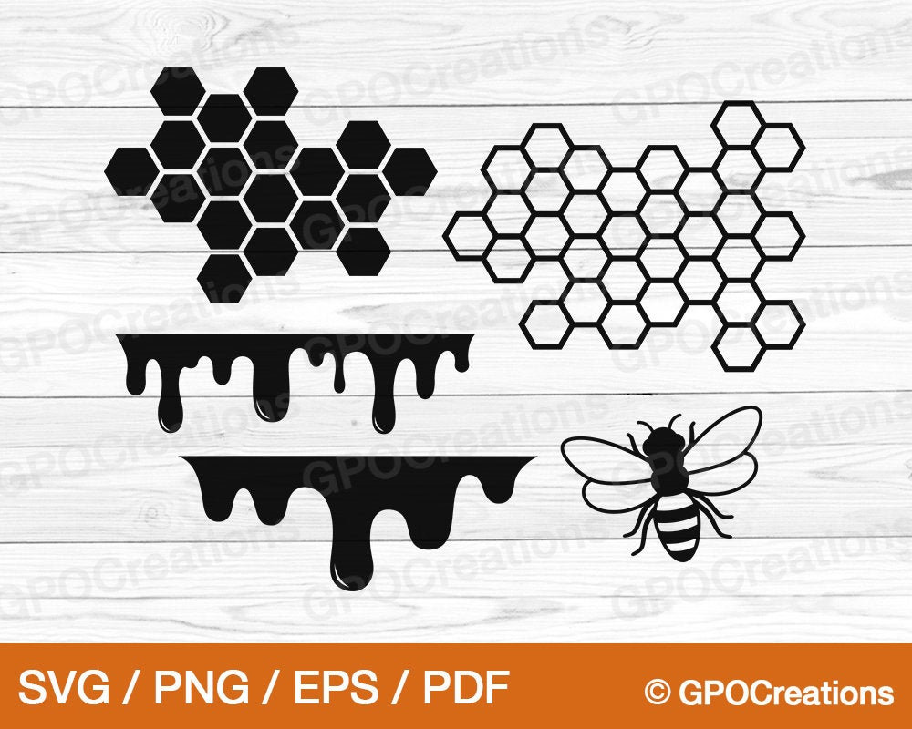 Honey SVG Honey Bee SVG Honeycomb SVG Honey Drips Svg | Etsy Ireland