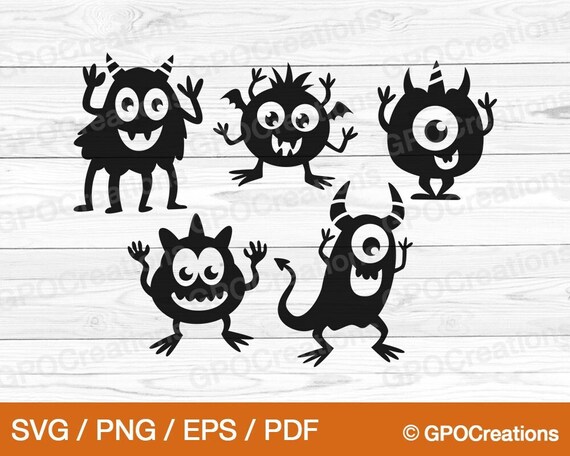 Cute Monsters SVG Kids Halloween SVG Cute Monsters Clipart - Etsy