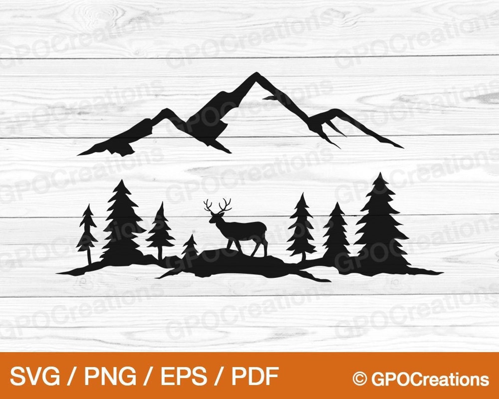 Deer SVG Forest SVG Pine Tree Forest SVG Outdoors Svg Deer - Etsy