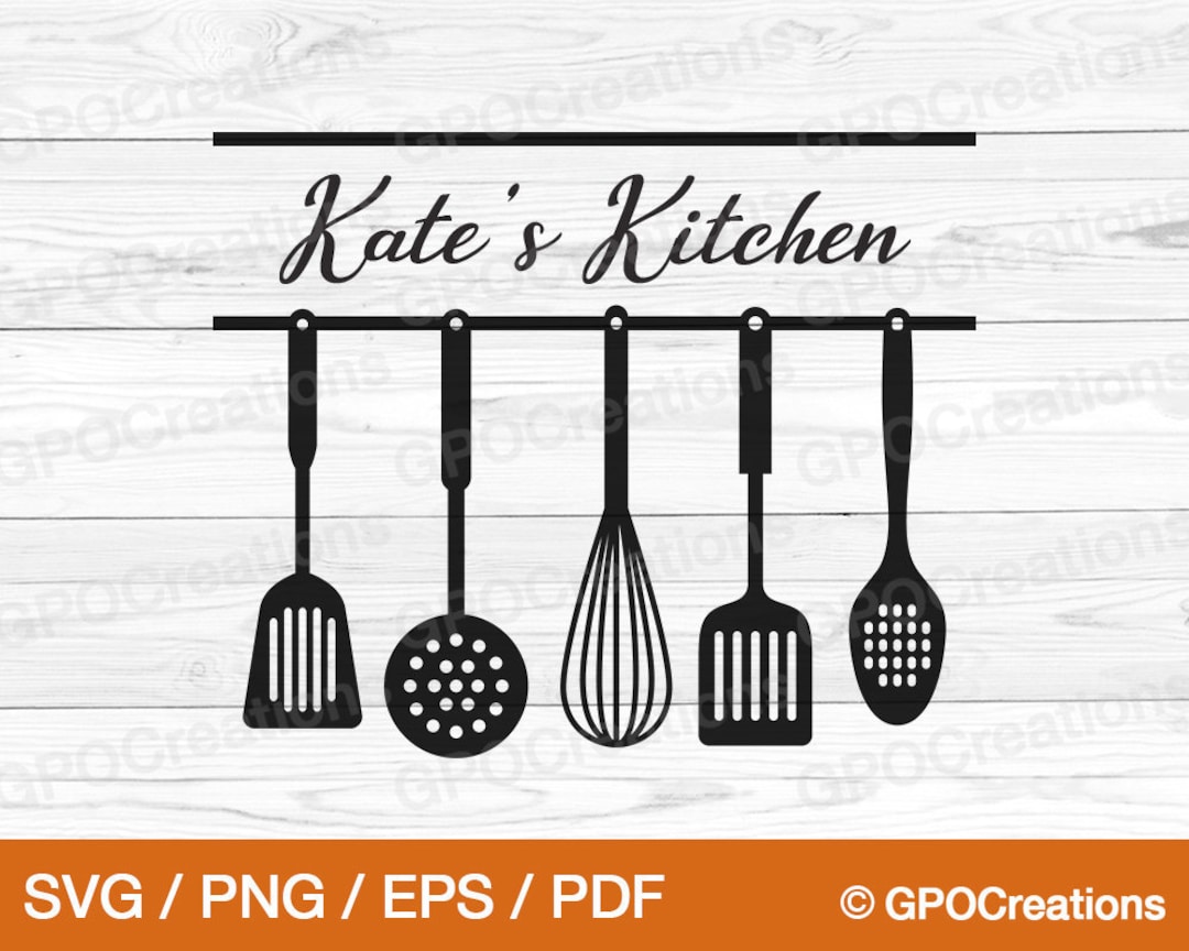 Kitchen SVG, Kitchen Utensils SVG, Kitchen Split Monogram SVG, Kitchen ...