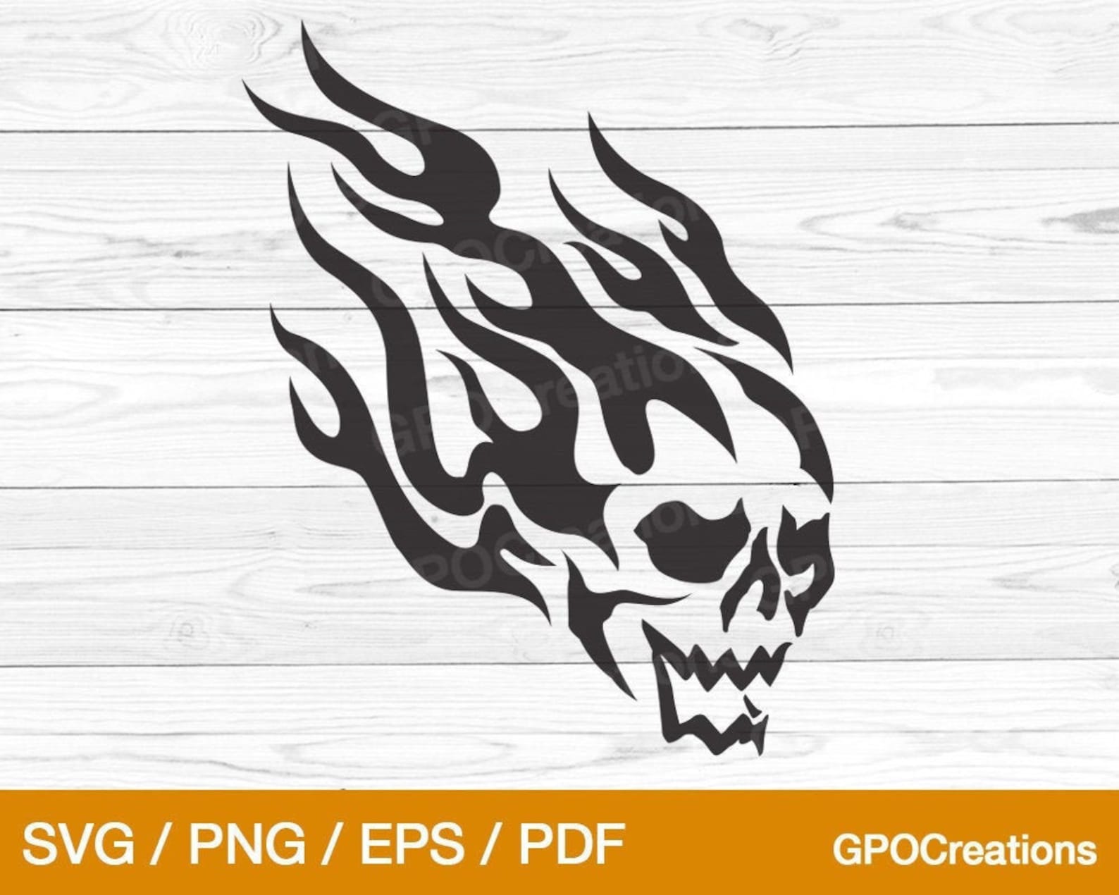 Flaming Skull SVG Flaming Skull Cut File Halloween Flaming - Etsy