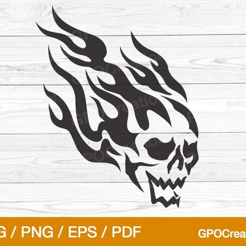 Flaming Skull SVG Flaming Skull Cut File Halloween Flaming - Etsy