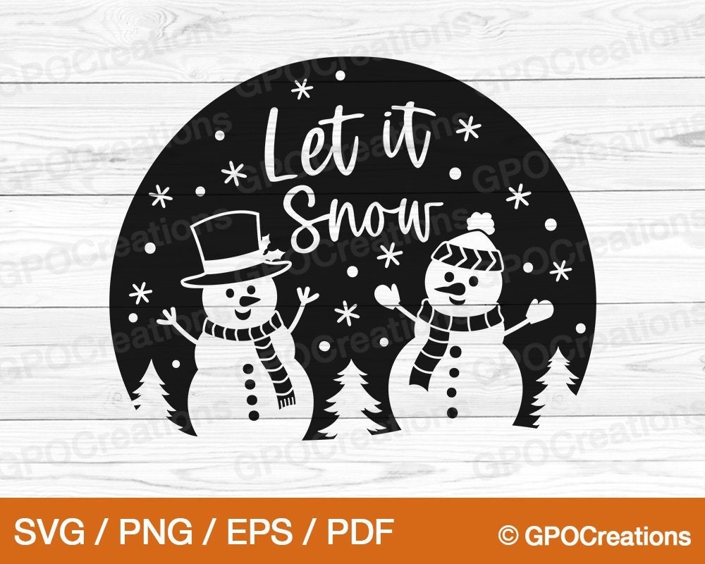 Let It Snow SVG Merry Christmas SVG Snowman SVG Christmas - Etsy