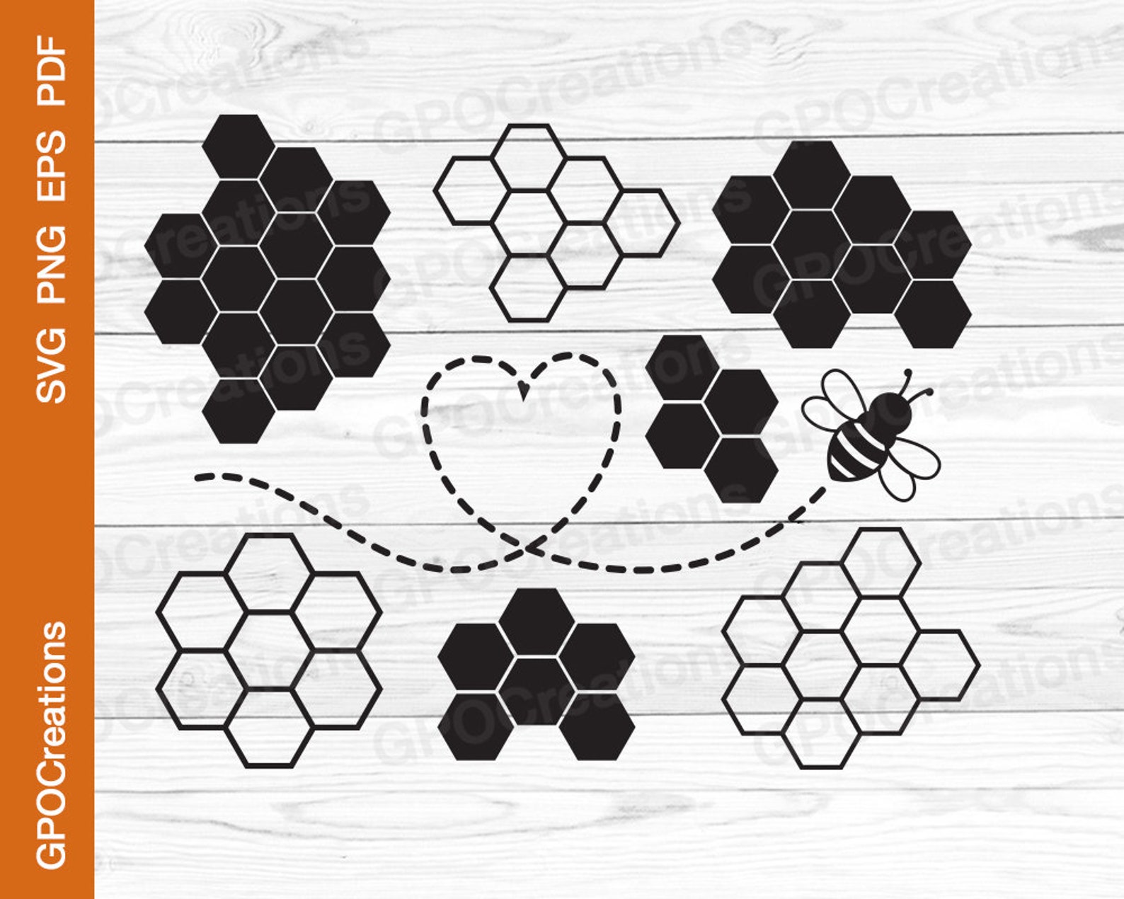 Honeycombs SVG, Honeybee SVG, Bee SVG, Hexagon Svg, Bee Png, Honey Svg ...