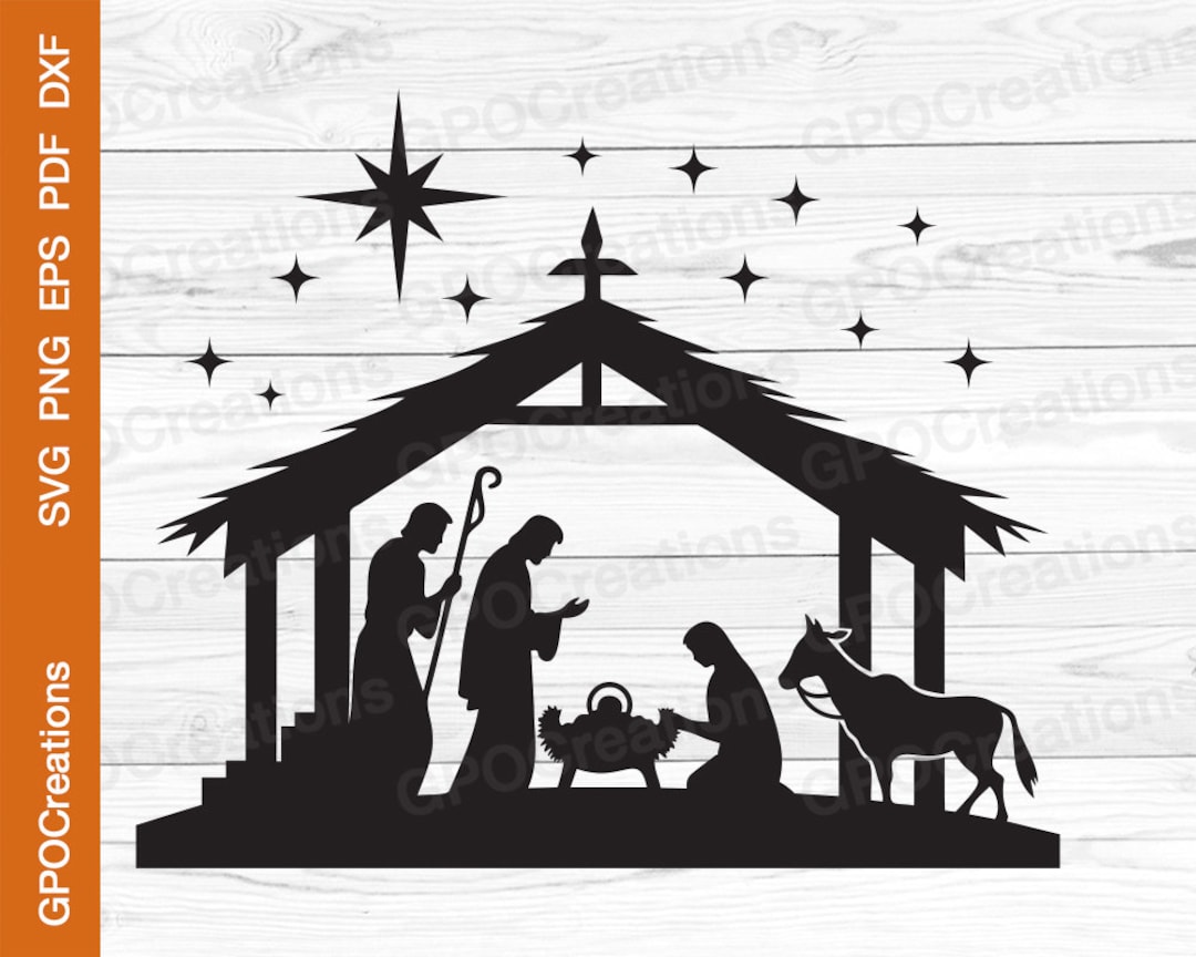 Christmas Nativity Scene SVG, Nativity SVG Cut File, Nativity Scene ...