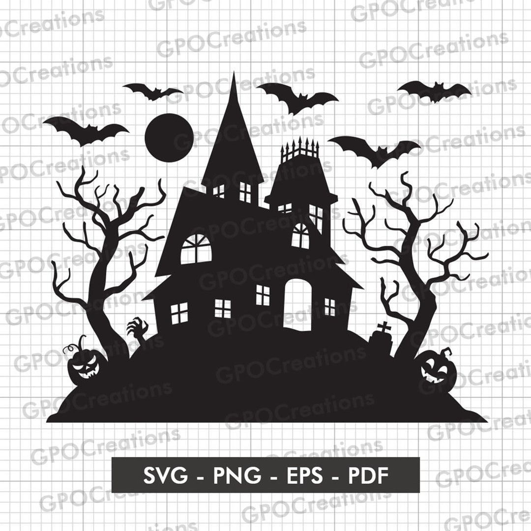 Haunted House Halloween SVG Haunted House SVG Spooky House - Etsy