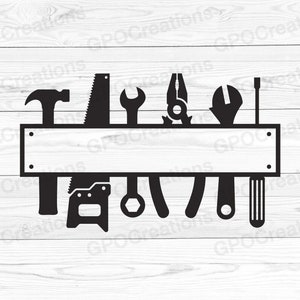 Tools Monogram SVG, Tools Split Frame SVG, Mechanic Tools SVG, Dad ...