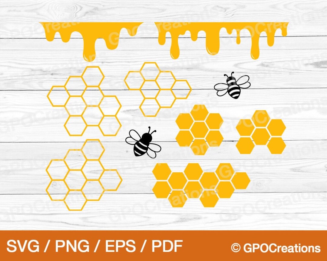 Honeycomb SVG, Bee SVG, Honey Bee SVG, Drip Svg, Honey Svg, Beekeeper ...