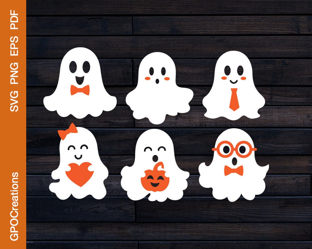 Cute Ghost SVG Bundle, Ghost SVG, Halloween Ghost SVG, Kids Halloween ...