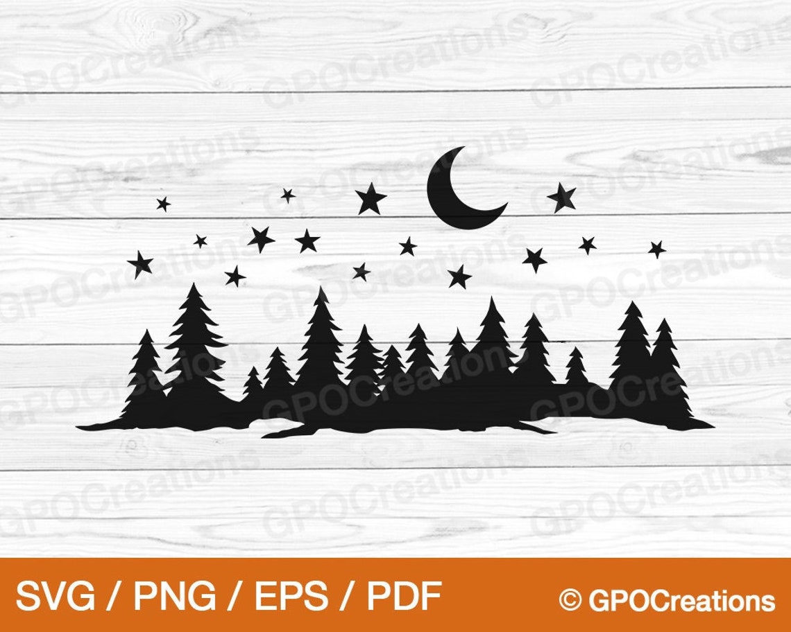 Forest SVG Stars SVG Tree Forest SVG Pine Tree Forest Svg - Etsy Canada
