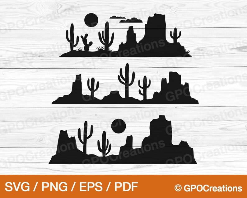 Desert Scene SVG Desert Landscape SVG Cactus SVG Desert - Etsy