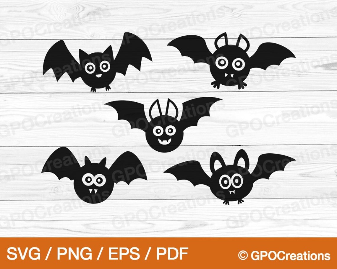 Cute Halloween Bats SVG Kids Halloween SVG Cute Bats SVG - Etsy