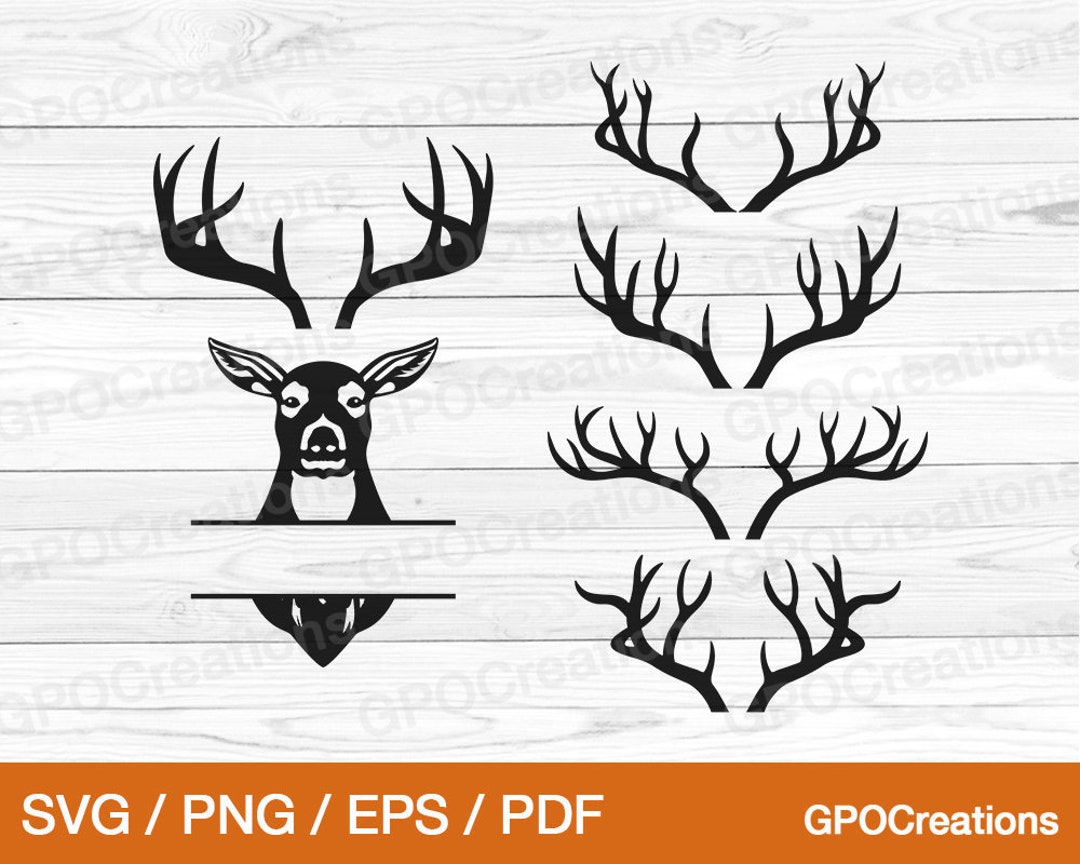 Deer SVG, Antlers SVG, Deer Monogram SVG, Deer Head Svg, Deer Hunting ...