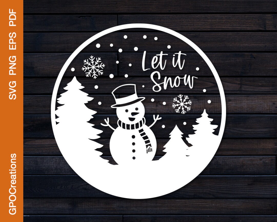 Let It Snow SVG, Snowman SVG, Merry Christmas SVG, Christmas Snowman ...