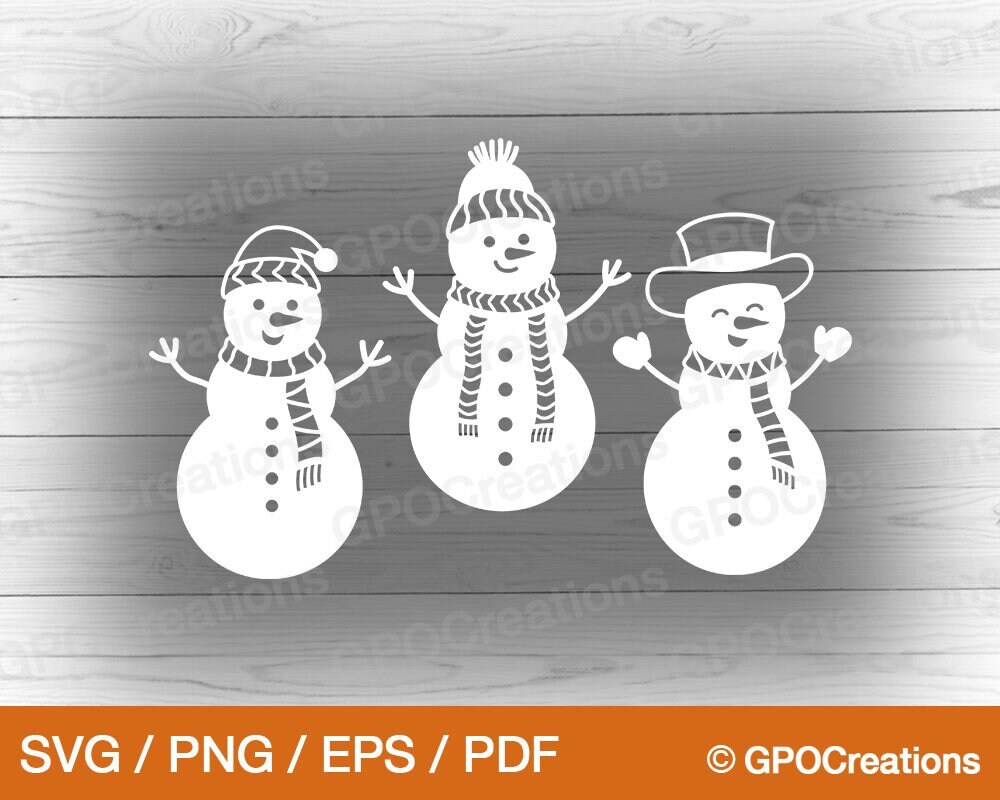 Snowman SVG Snowman Clipart Snowman Cut File Christmas - Etsy