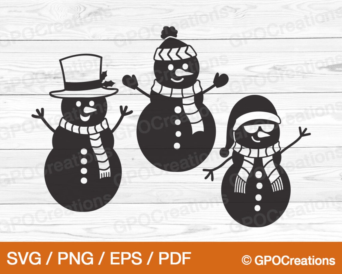 Snowman SVG Christmas Snowman SVG Snowman Ornament SVG | Etsy