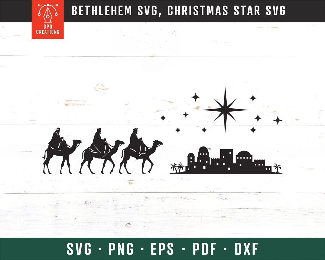 Bethlehem SVG, drei Könige SVG, Krippe SVG, drei weise Männer SVG ...