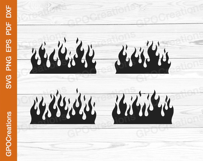 Flame SVG Bundle, Flame Sticker Svg, Flame Template, Flame Decal, Fire ...