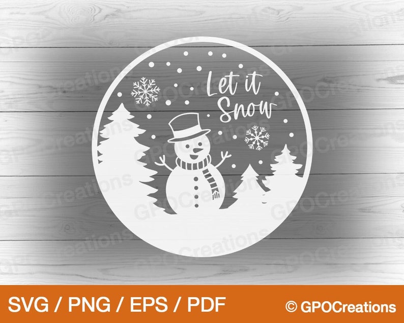 Let It Snow SVG Snowman SVG Merry Christmas SVG Christmas - Etsy