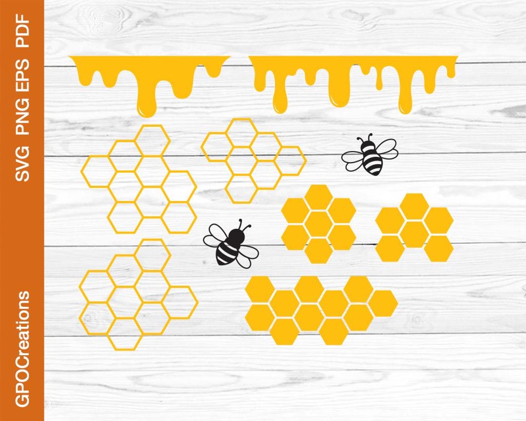 Honeycomb SVG, Bee SVG, Honey Bee SVG, Drip Svg, Honey Svg, Beekeeper ...