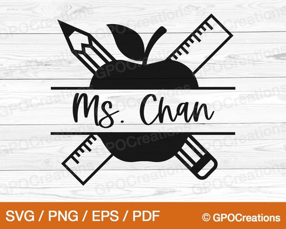 Teacher SVG School SVG Teacher Split Monogram SVG Back to | Etsy