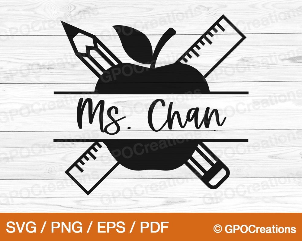 Teacher SVG School SVG Teacher Split Monogram SVG Back to | Etsy