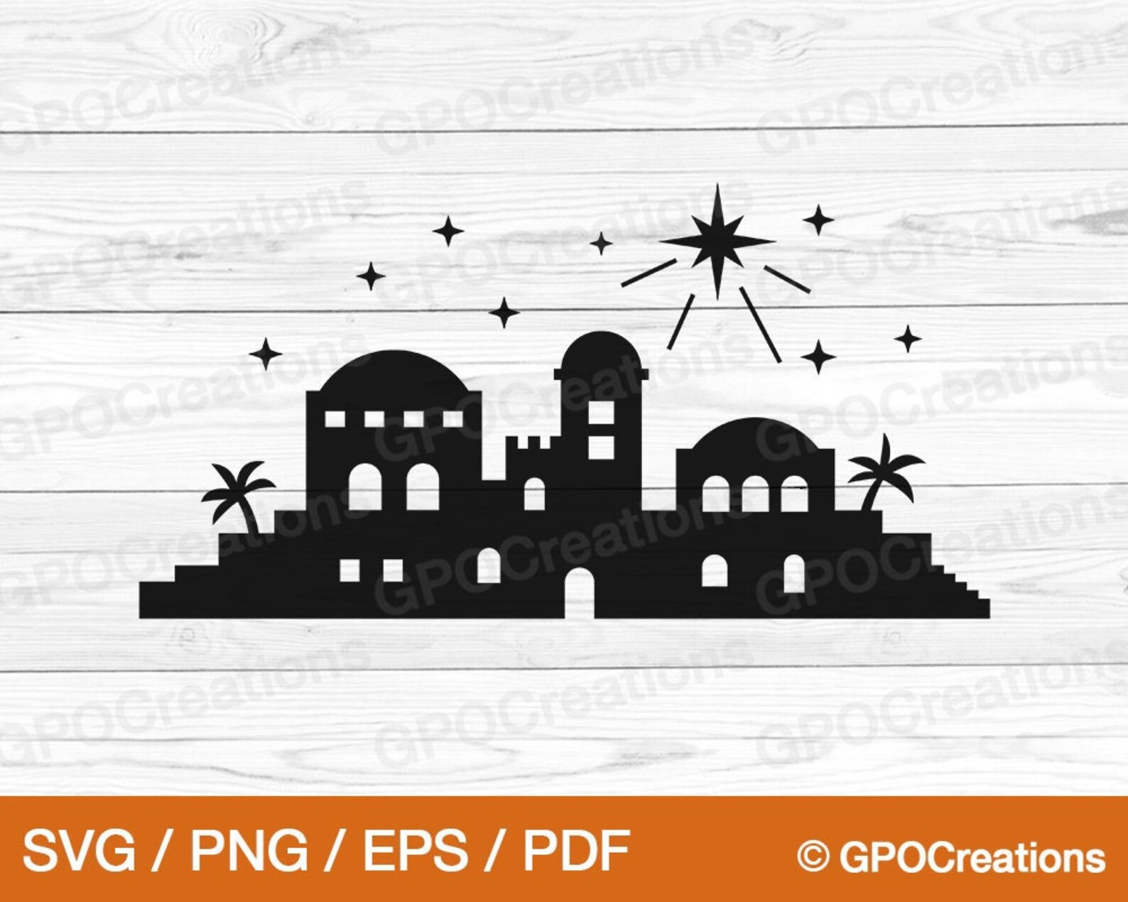 Bethlehem SVG Christmas Star SVG Bethlehem Silhouette - Etsy