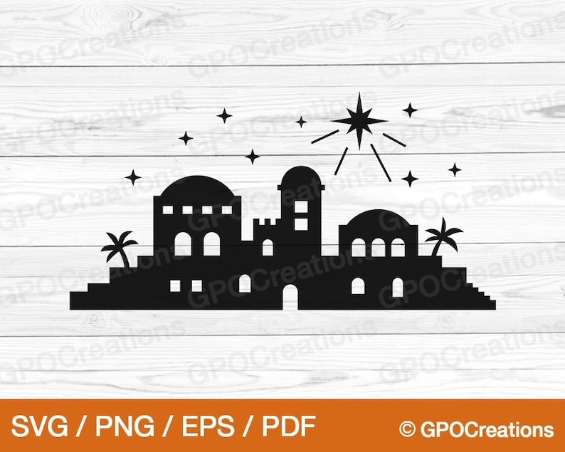 Bethlehem SVG Christmas Star SVG Bethlehem Silhouette - Etsy