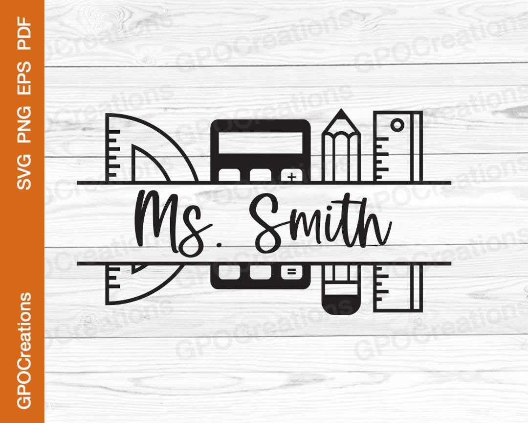 Teacher SVG, Teacher Split Monogram SVG, School SVG, School Supplies ...