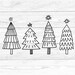 Christmas Tree Doodles SVG, Merry Christmas SVG, Christmas Trees SVG ...