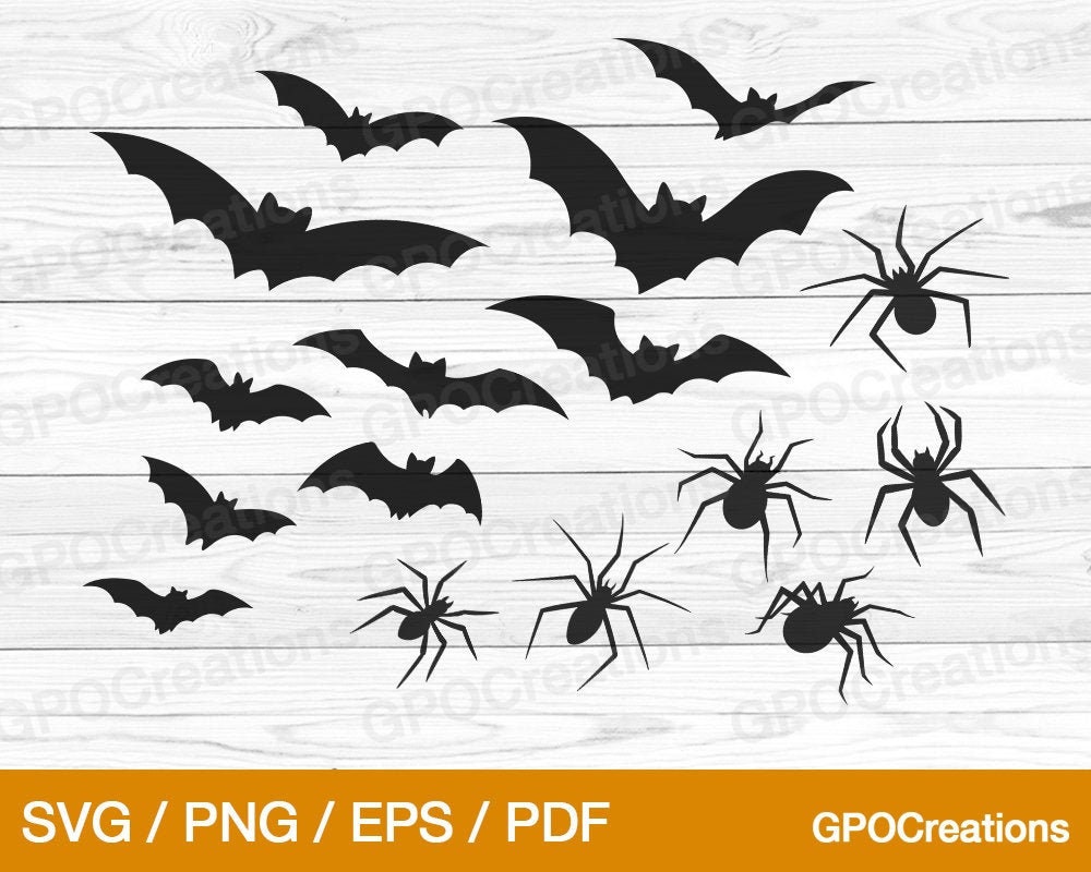 Bats and Spiders SVG Bundle Bats SVG Spiders SVG Halloween - Etsy UK
