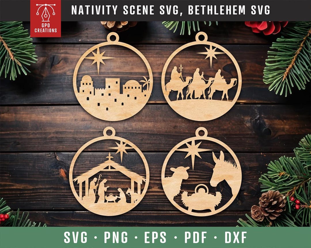 Nativity Scene SVG, Bethlehem SVG, Nativity SVG for Laser, Nativity ...