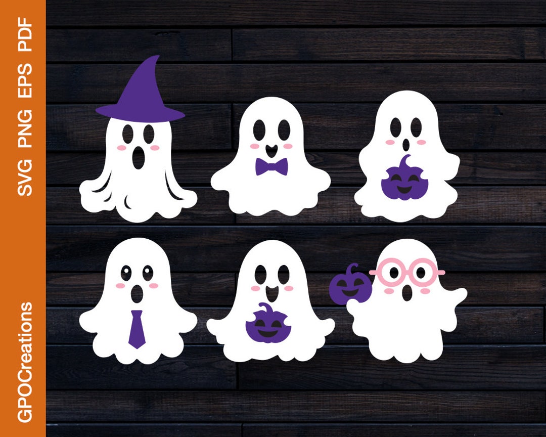 Cute Ghost SVG Bundle, Halloween Ghost SVG, Ghost SVG, Kids Halloween ...