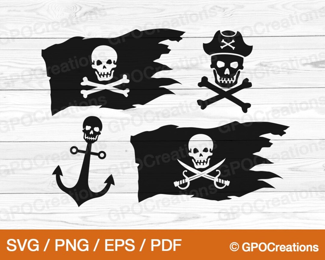 Pirate SVG, Pirate Flag SVG, Pirate Silhouette, Pirate Cut Files ...