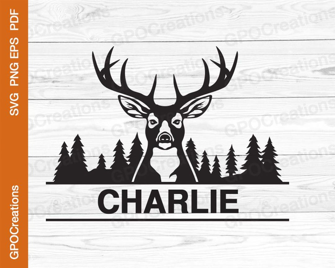 Deer SVG, Forest SVG, Deer Monogram SVG, Deer Hunting Svg, Deer Head ...