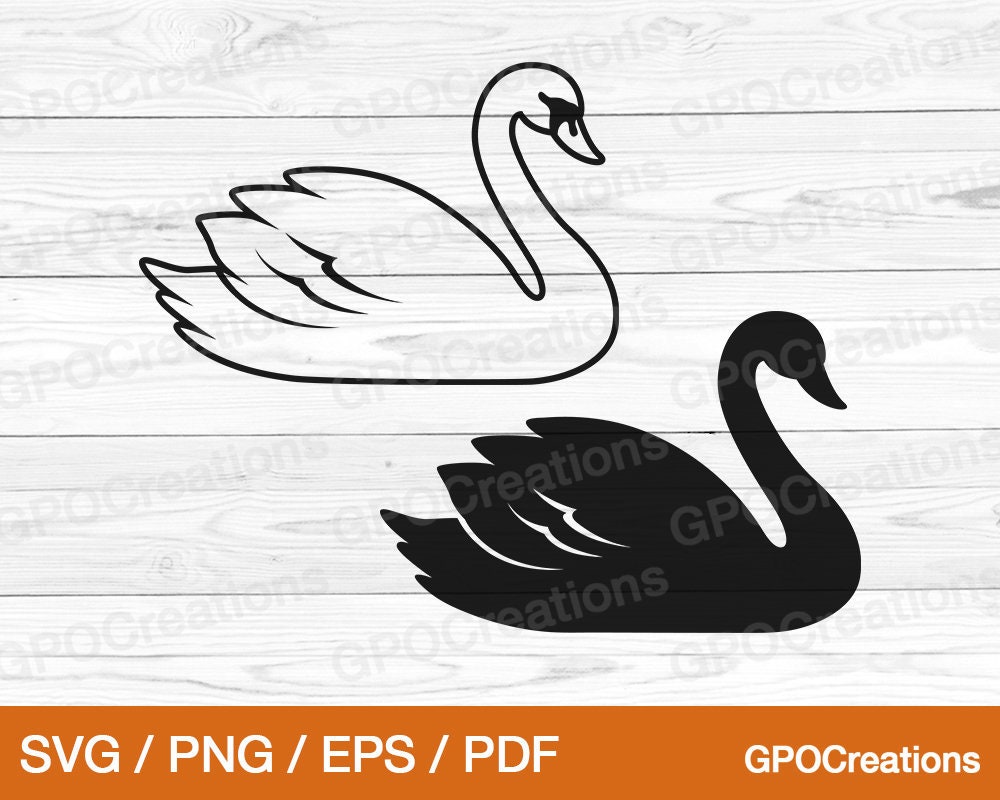Swan SVG Swan Clipart Swan Vector Swan Cut File Swan PNG | Etsy