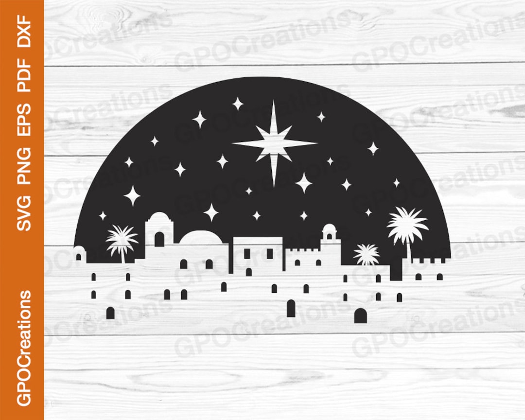 Bethlehem SVG, Christmas Star SVG, Bethlehem Silhouette, Bethlehem PNG ...