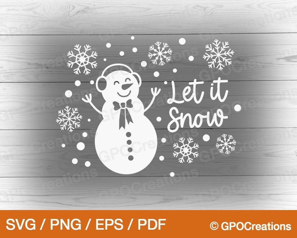 Let It Snow SVG Snowman SVG Merry Christmas SVG Snowman - Etsy