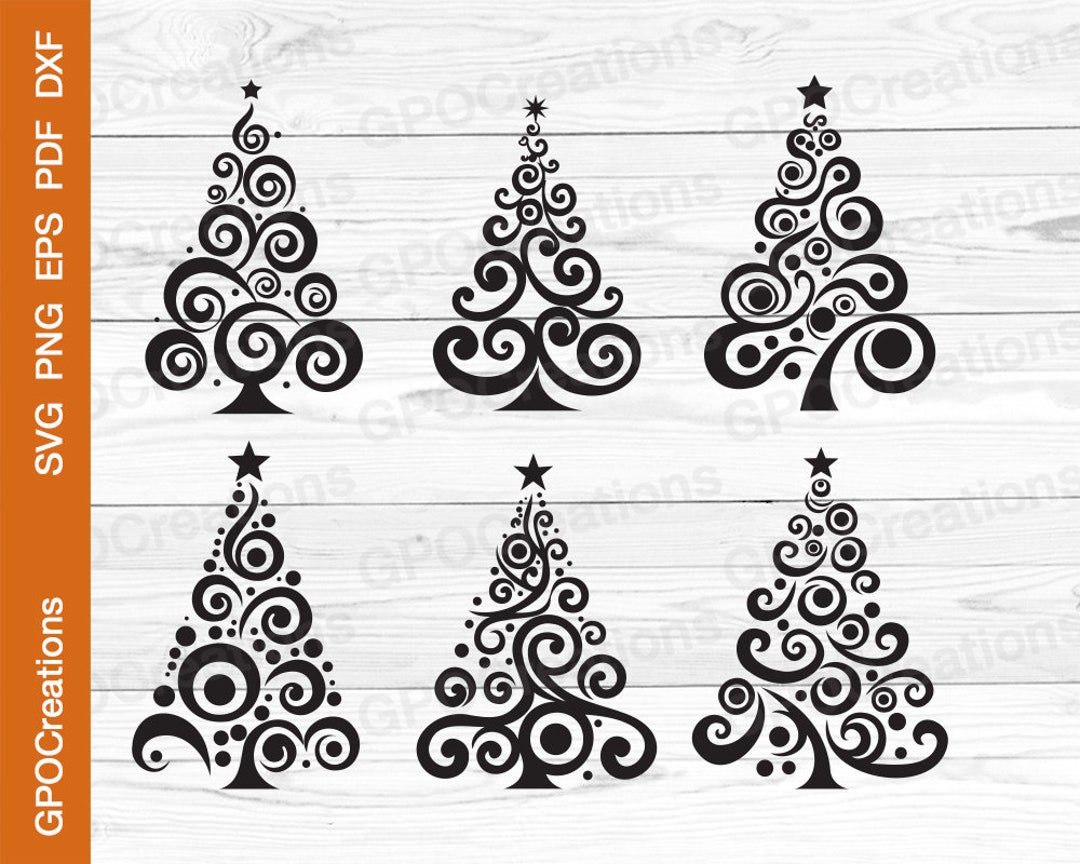 Christmas Trees SVG Bundle Merry Christmas Tree SVG Pine - Etsy