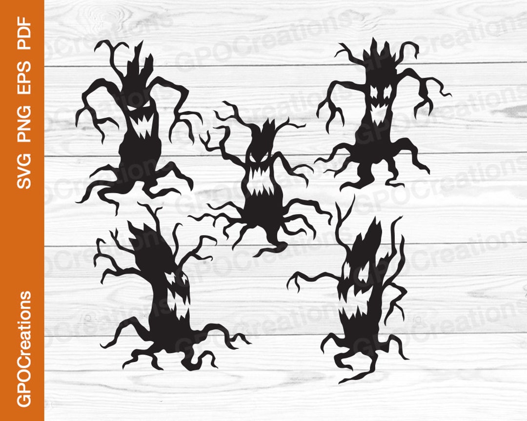Scary Trees SVG Bundle, Halloween SVG, Spooky Trees Svg, Halloween ...