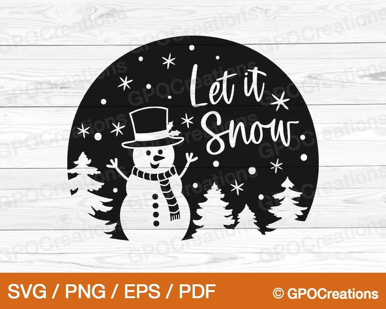 Let It Snow SVG Snowman SVG Merry Christmas SVG Christmas - Etsy