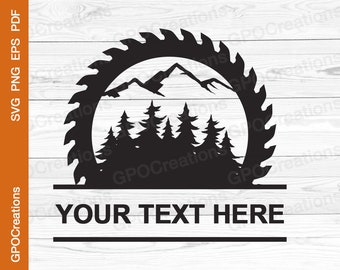 Saw Blade Name Frame Svg Saw Blade Border Monogram Logger - Etsy Canada
