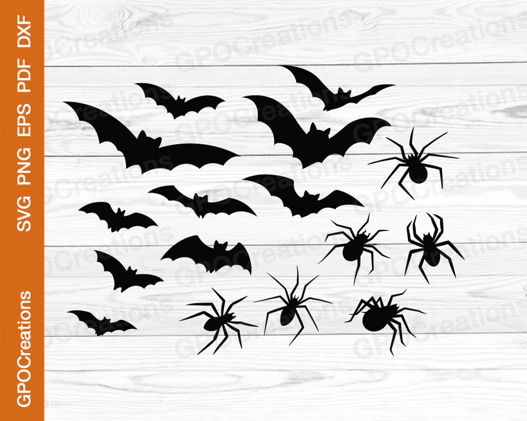 Bats and Spiders SVG Bundle, Halloween SVG Bundle, Bats SVG, Spiders ...