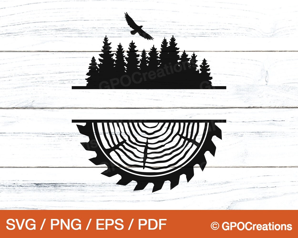 Saw Blade SVG, Saw Blade Split Frame SVG, Tree Trunk Slice Monogram SVG ...
