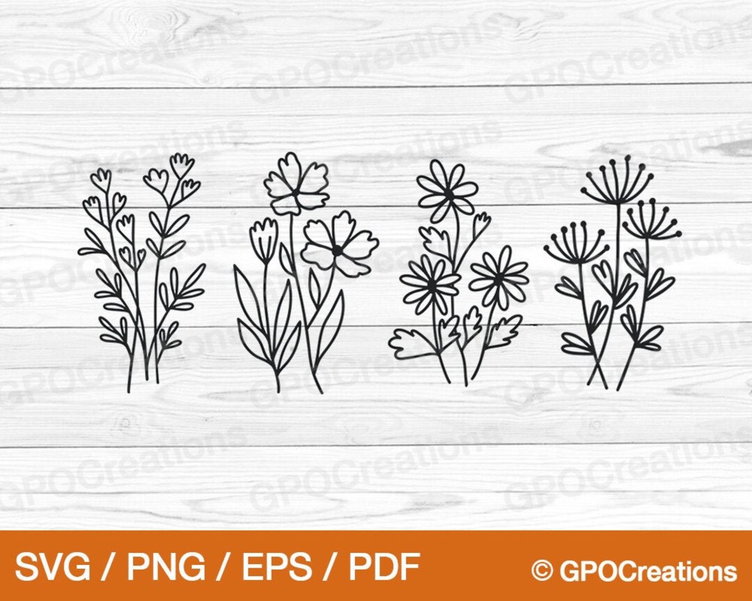Flowers SVG, Wild Flowers SVG, Spring SVG, Spring Flowers Svg, Flower ...