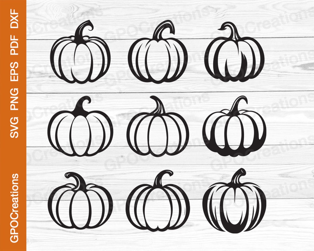 Pumpkin SVG Bundle, Pumpkin Clipart, Pumpkin Cut File, Autumn Pumpkin ...