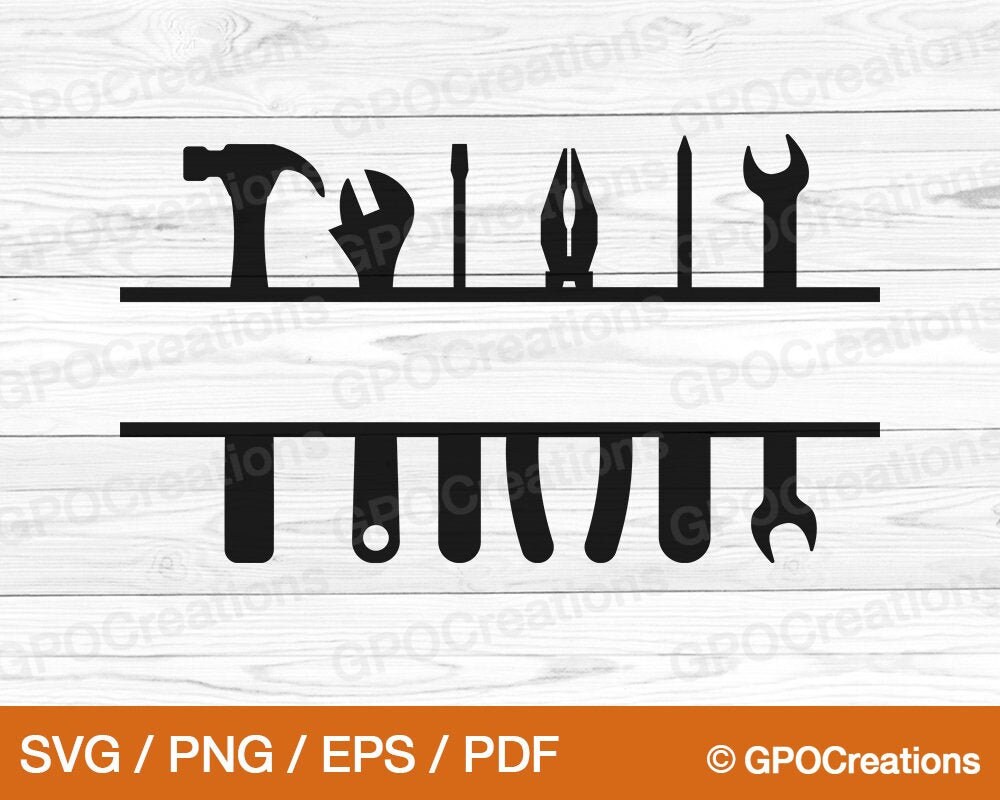 Tools Monogram SVG Tools Split Frame SVG Mechanic Tools SVG | Etsy