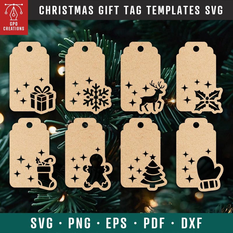 Christmas Name Tags Elegant - Etsy UK